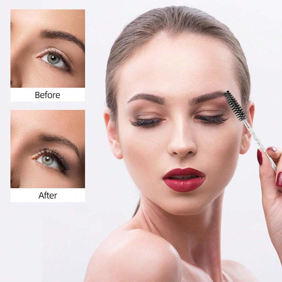 100 Disposable Mascara Wands Eyelash Brush Spoolies For Eyebrow Eye ...