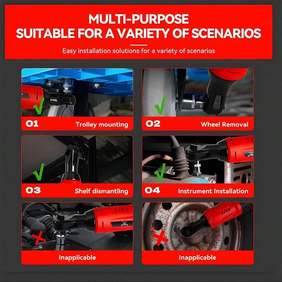 Cordless Electric Ratchet Wrench Set 12V Power Ratchet Tool Kit With ...