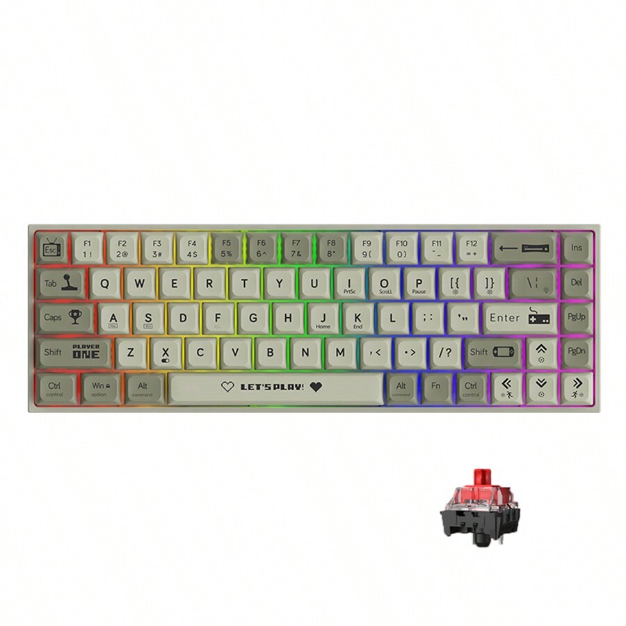 Ajazz AK680 65% Wired Hotswap Mechanical Gaming Keyboard, 68 Keys ...