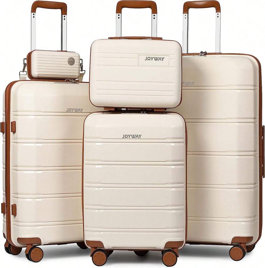 Ensemble de valises Joyway 5 pièces à coque rigide avec 4 roues et serrure TSA. L'ensemble de ...