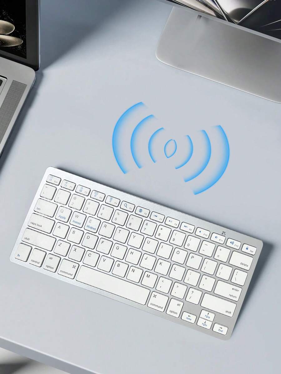 Wireless Battery Operated Ultra-Thin Portable Bluetooth Keyboard, Quiet ...