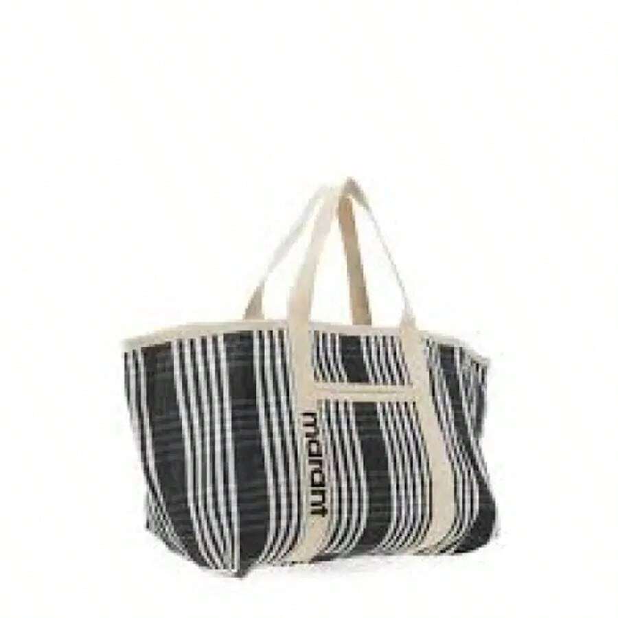 Isabel Marant Warden Striped Tote Bag Black | SHEIN USA