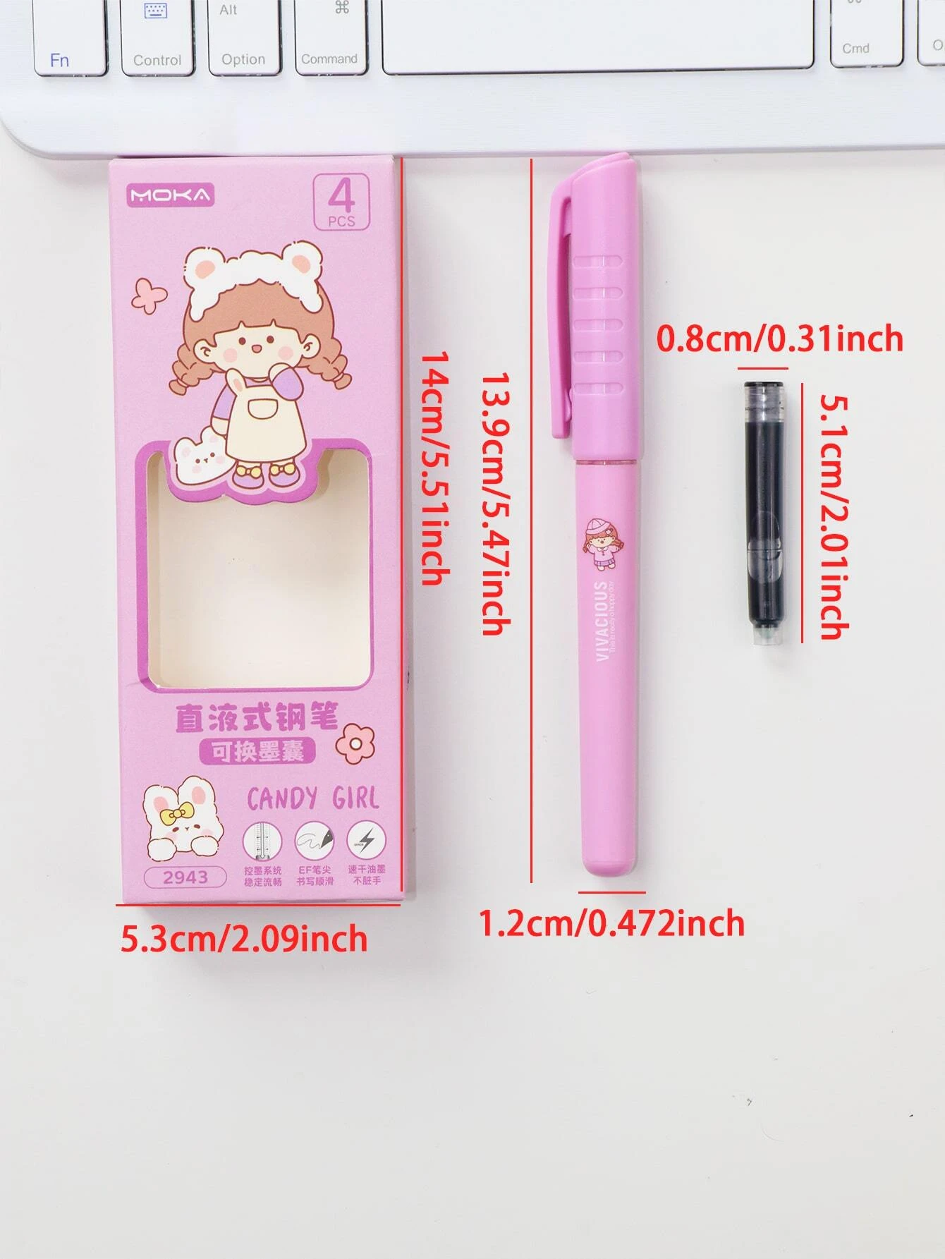 4 Packs Primary School Students' Writing With Replaceable Ink Bag And ...