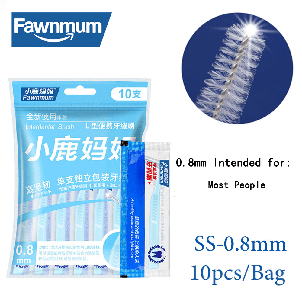 Fawnmum 10pcs Individually Packaged L-Shaped Dental Floss Brush ...