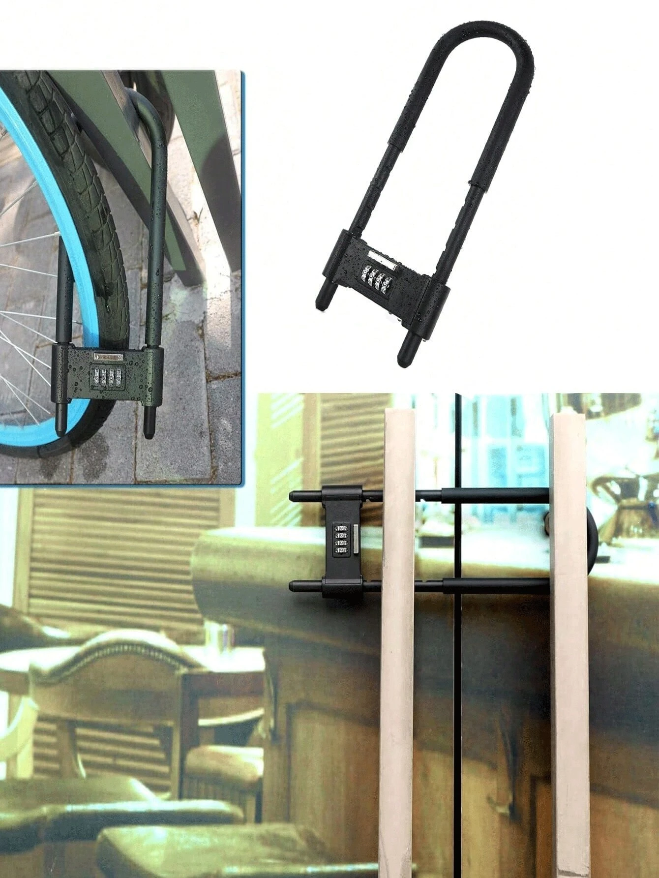 4-Pack Combination Padlock, Heavy Duty Anti-Theft Adjustable U-Lock ...