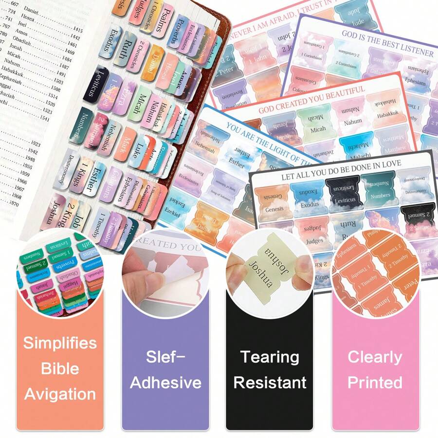Bible Tabs, 75 Tabs, Morandi Color, Laminated Bible Tabs For Women And ...