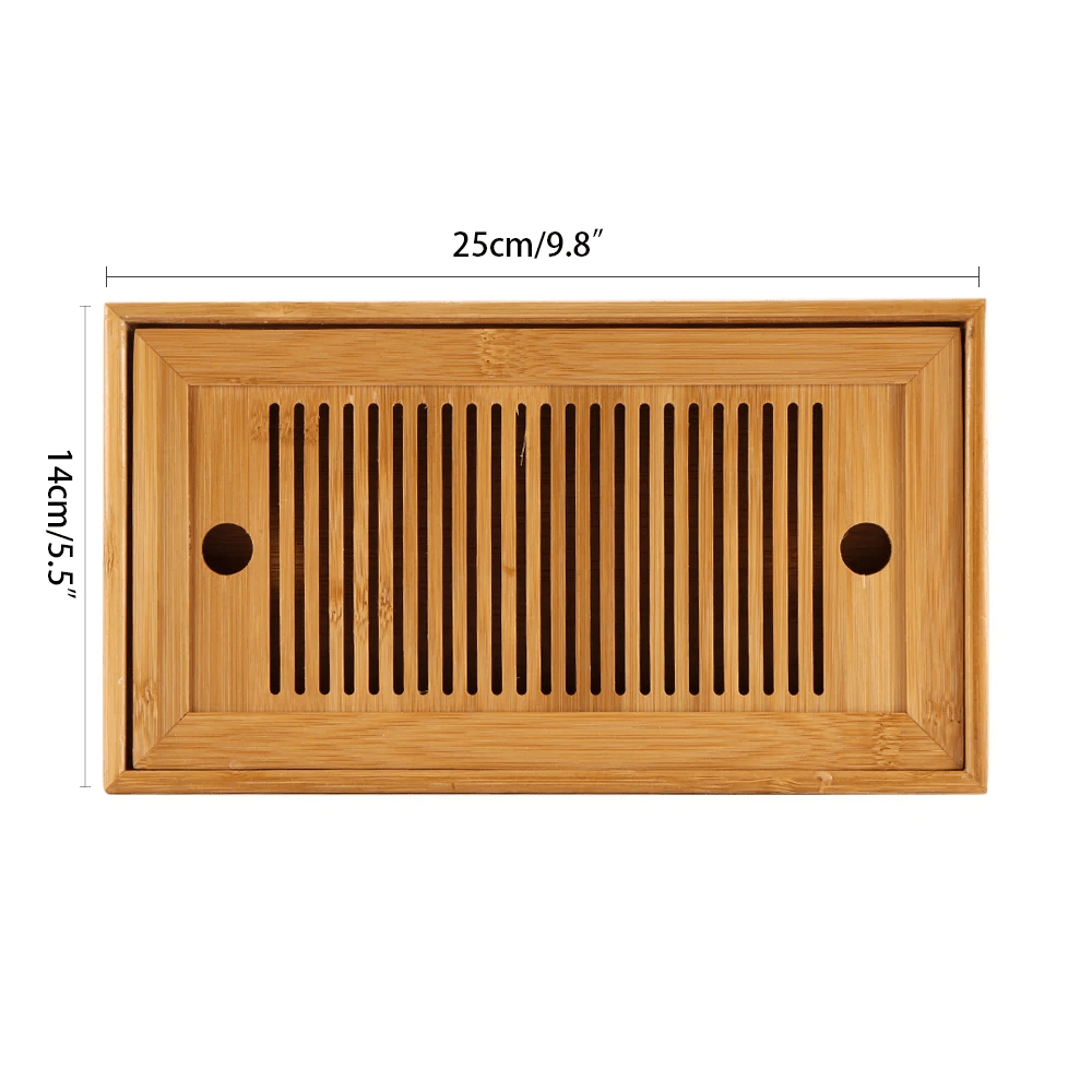 Solid Wood Tea Tray Drainage Water Storage Kung Fu Tea Set Drawer Tea ...