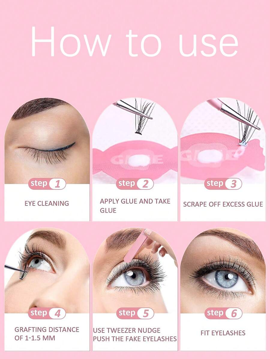 100Pcs C Curl Individual Lashes Soft Natural Faux Mink False Eyelashes ...