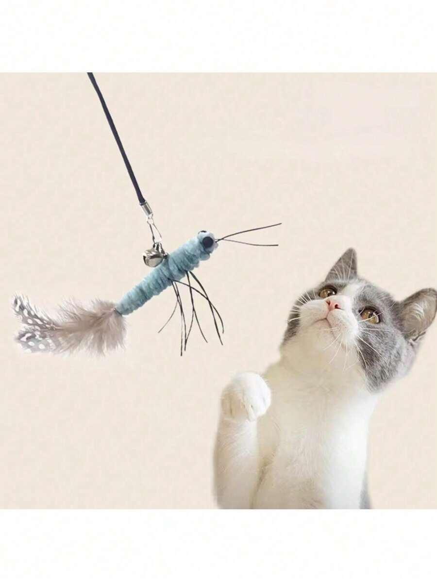 Teasing Cat Stick Insect Dragonfly Feather Cat Supplies Cat Pet Moth ...
