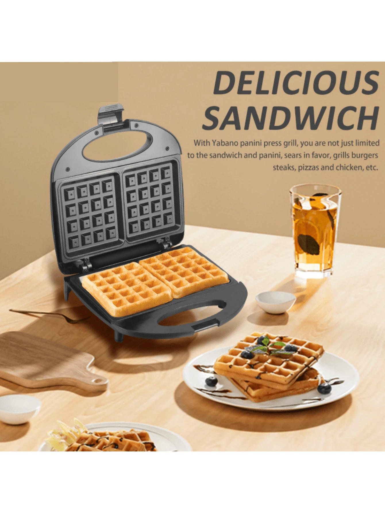 Een huishoudelijke elektrische bakpan, getimede wafelmachine ...