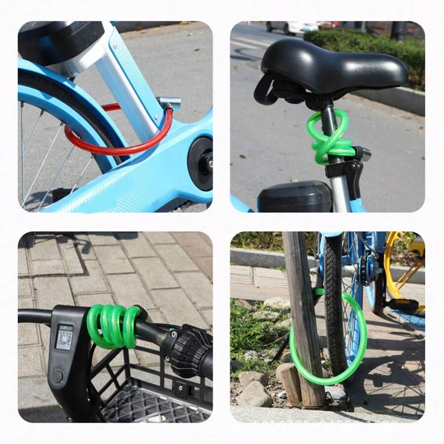 Portable Bike Safety Lock Flexible Multipurpose Anti-Theft Cable Coil ...
