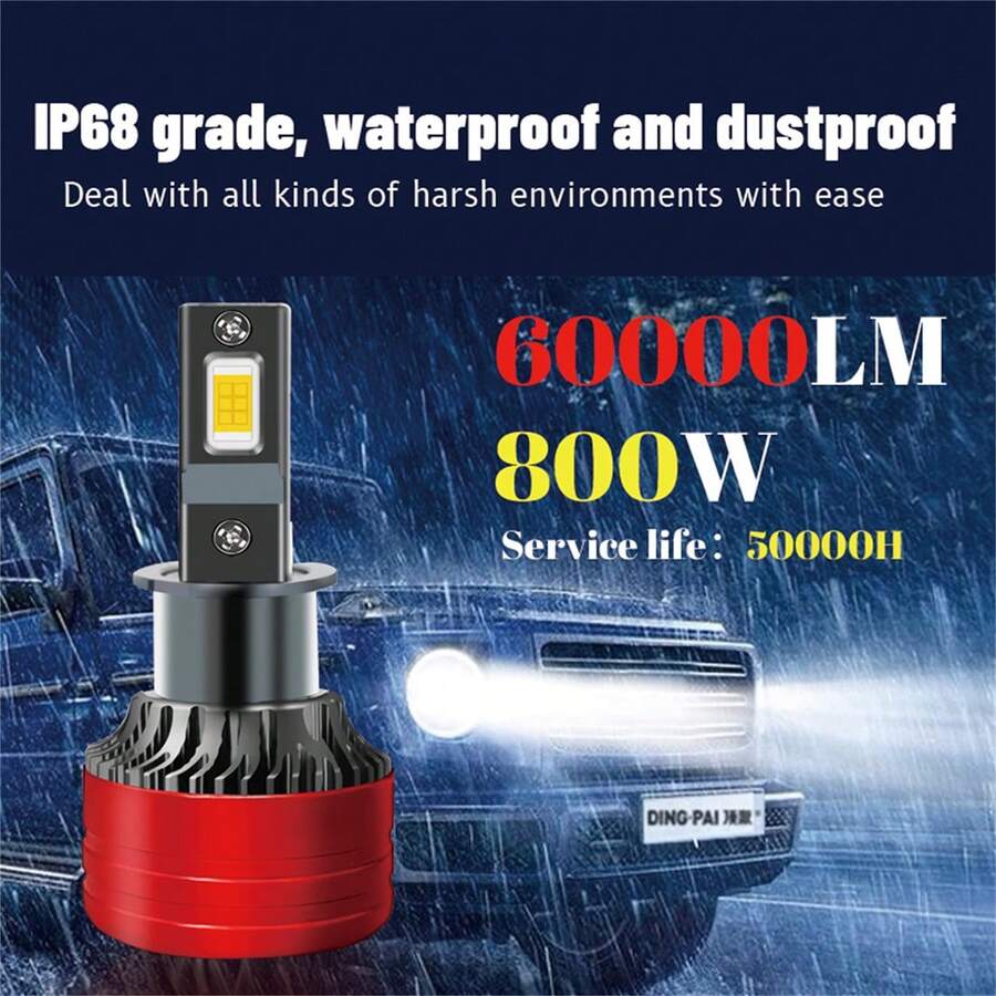 V13 H3 LED Headlights With Integrated Far And Near Lights Fog Lights ...