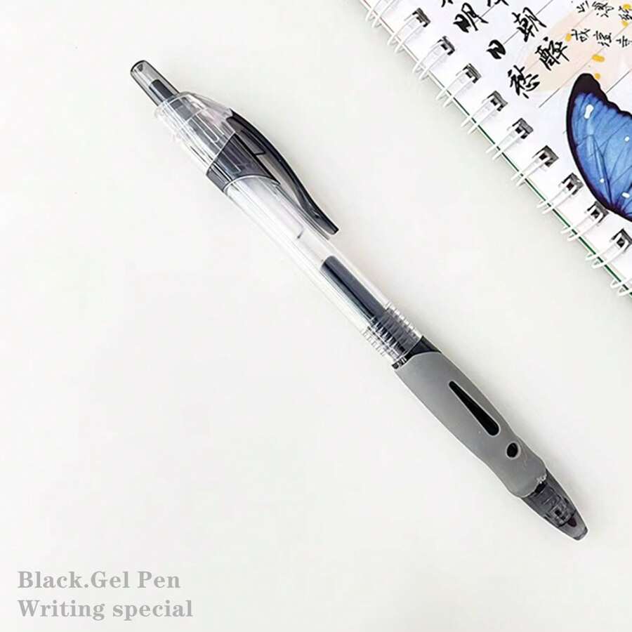 Simple Push Button Ballpoint Pen, 0.5mm Tip Water-Based Ink Pen For ...