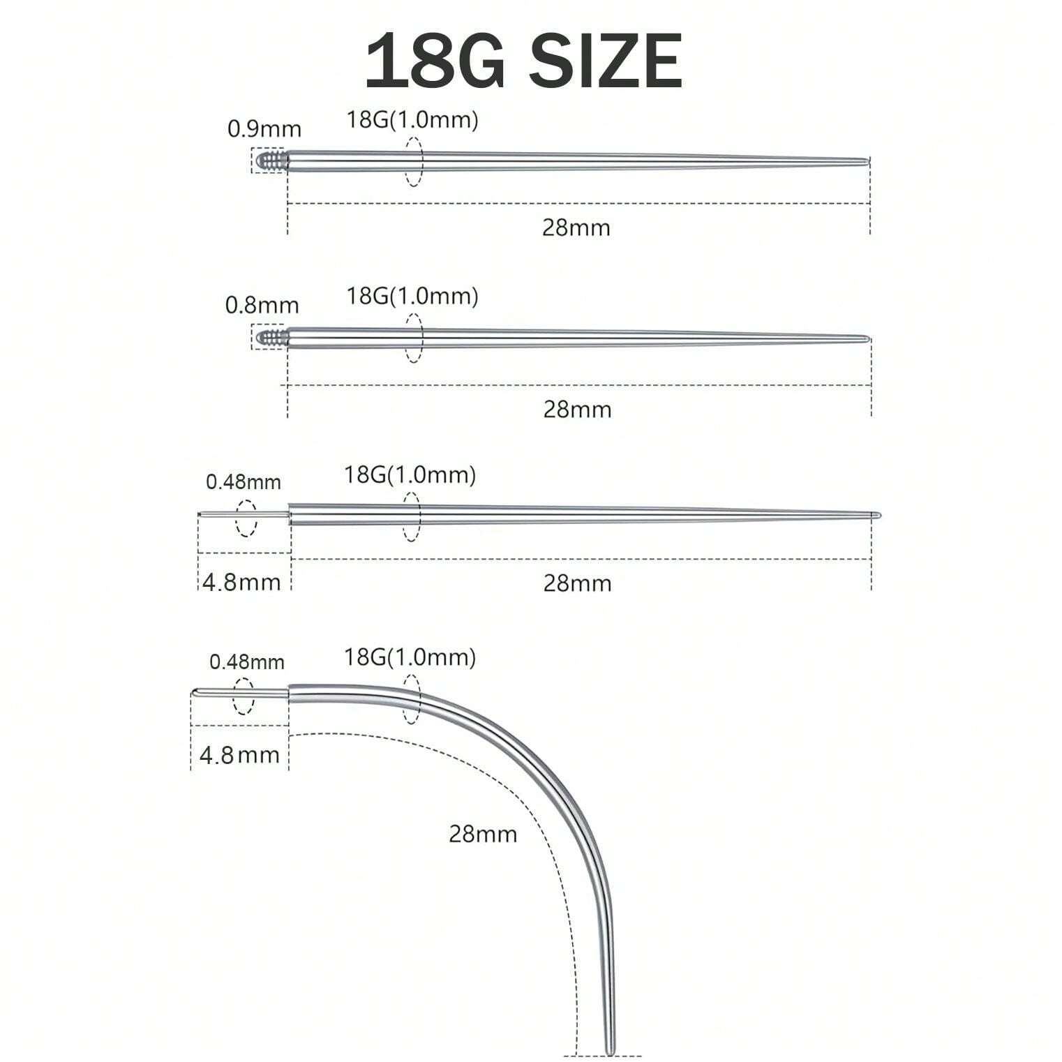 Piericng Taper 16G 18G 14G כלי החלפת פירסינג מנירוסטה להכנסת תכשיטים ...