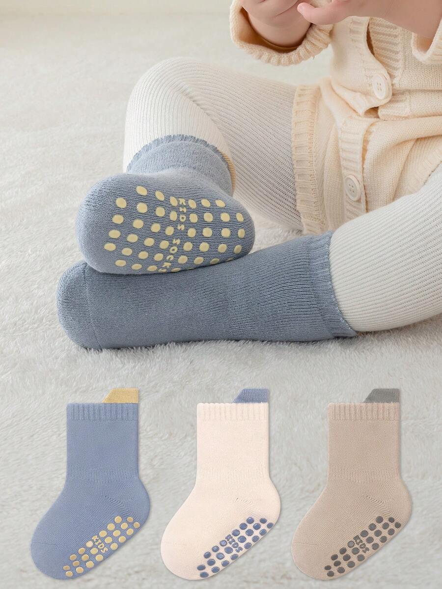 3 Pairs Thick Large Area Glue Non-Slip Toddler Trampoline Socks ...