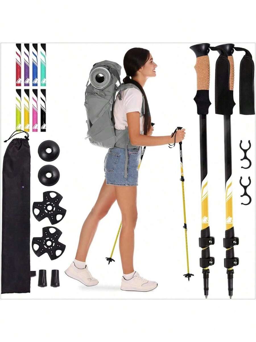 Trekking Poles - Lightweight, Collapsible Hiking Poles For Backpacking ...