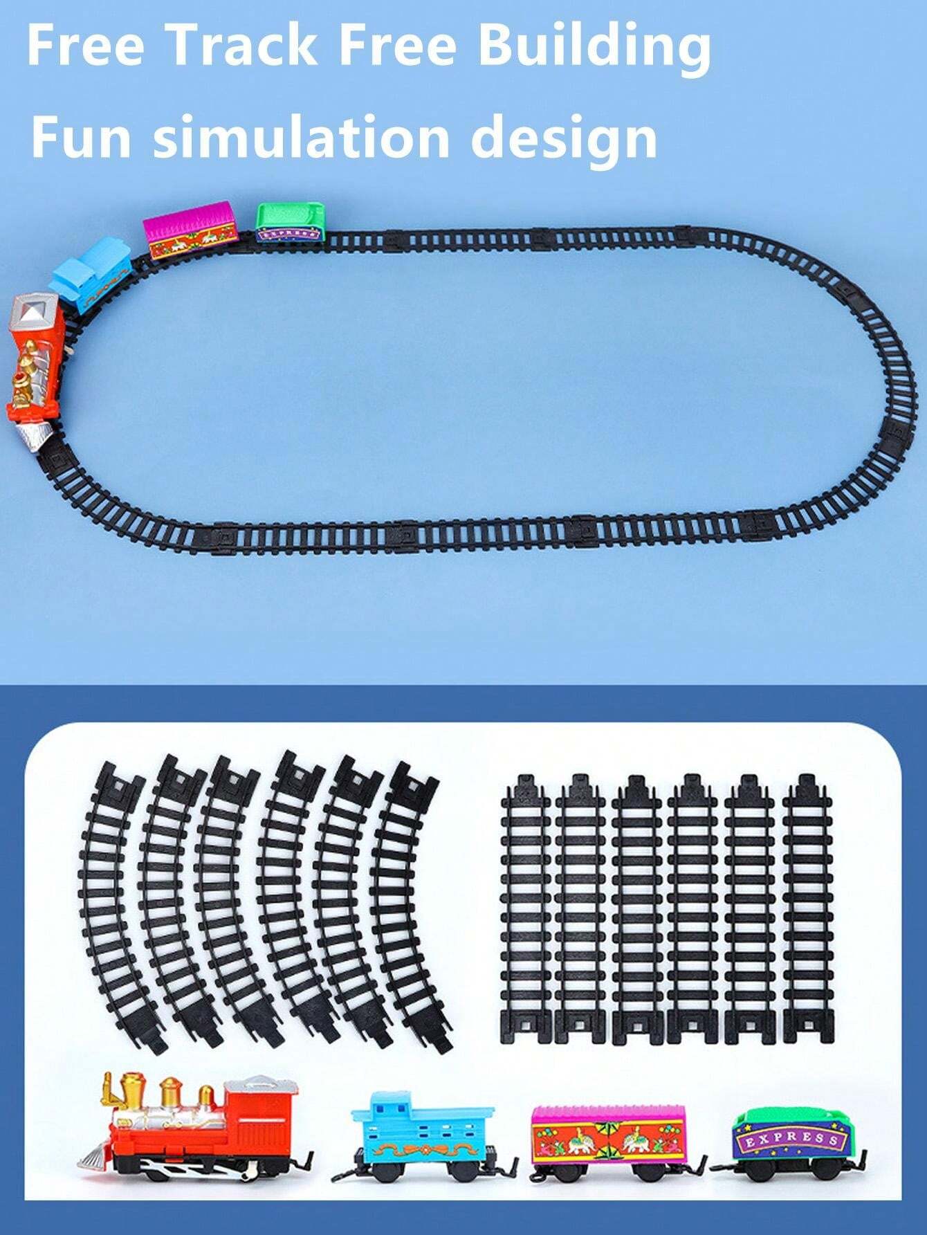 Christmas Motorized Train Track Set, Realistic Appearance Assembling ...
