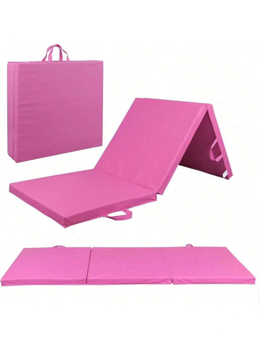 2'' Thick Tri-Fold Folding Gym Exercise Mat Extra Thick Gymnastics Mat ...