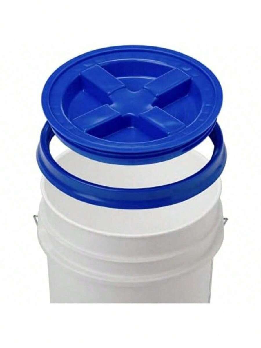 5 Gallon Plastic Bucket Pail With Blue Screw On Lid(Pack Of 3) Made In ...