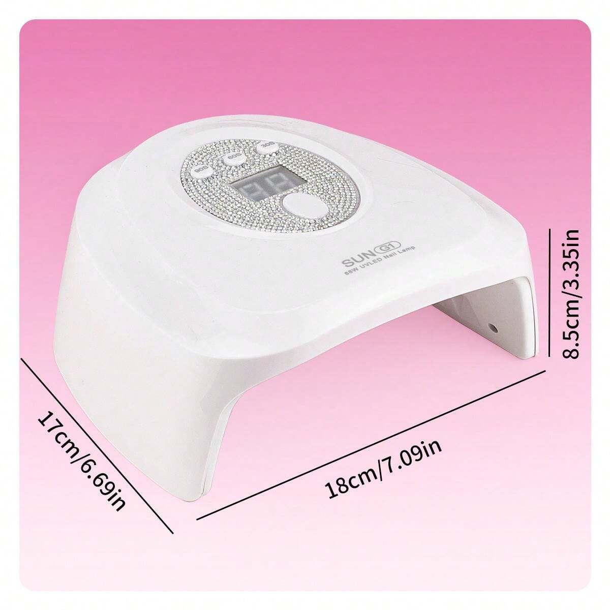 UV LED Nail Lamp: Ultraviolet Gel Nails, Professional Pink Diamond Nail Dryer With 3 Timer ...