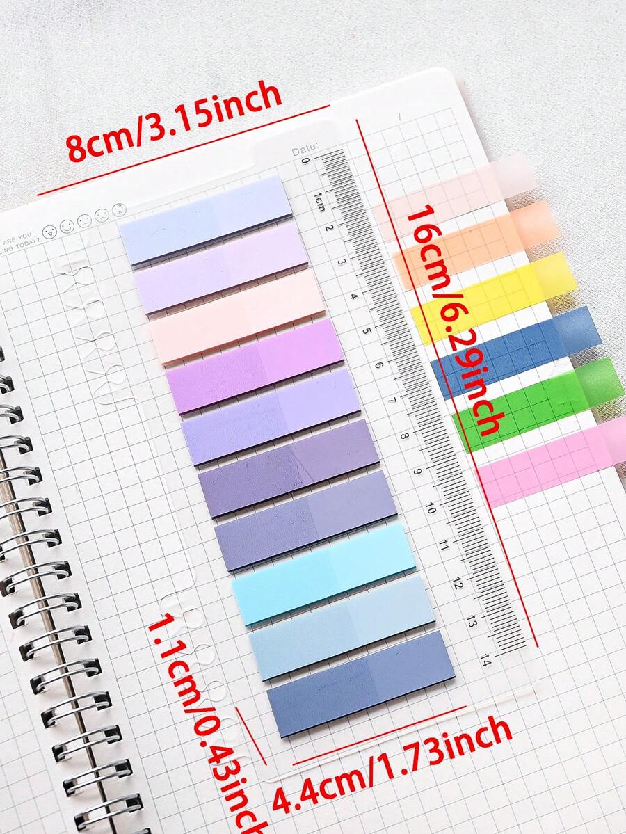 1 Type Index Sticker 200 PET Transparent Plastic Sticky Notes Sticker ...