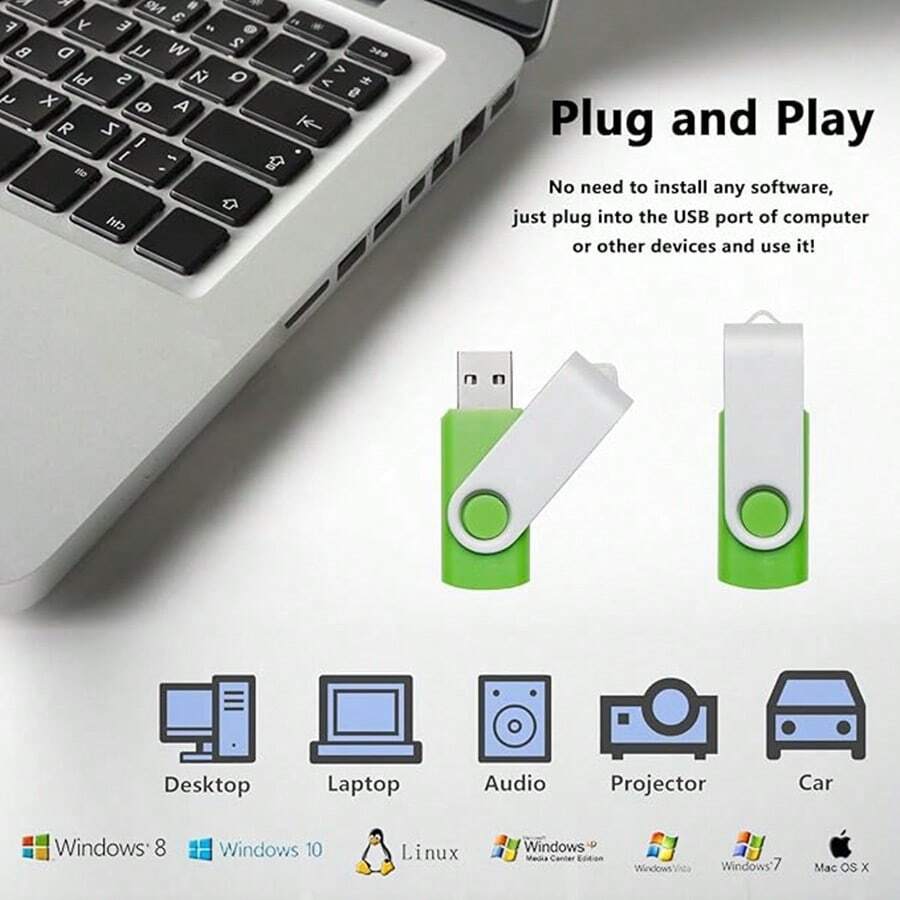 100 Pack USB Flash Drives In 5 Random Colors USB 2.0 Wholesale Lot Bulk ...