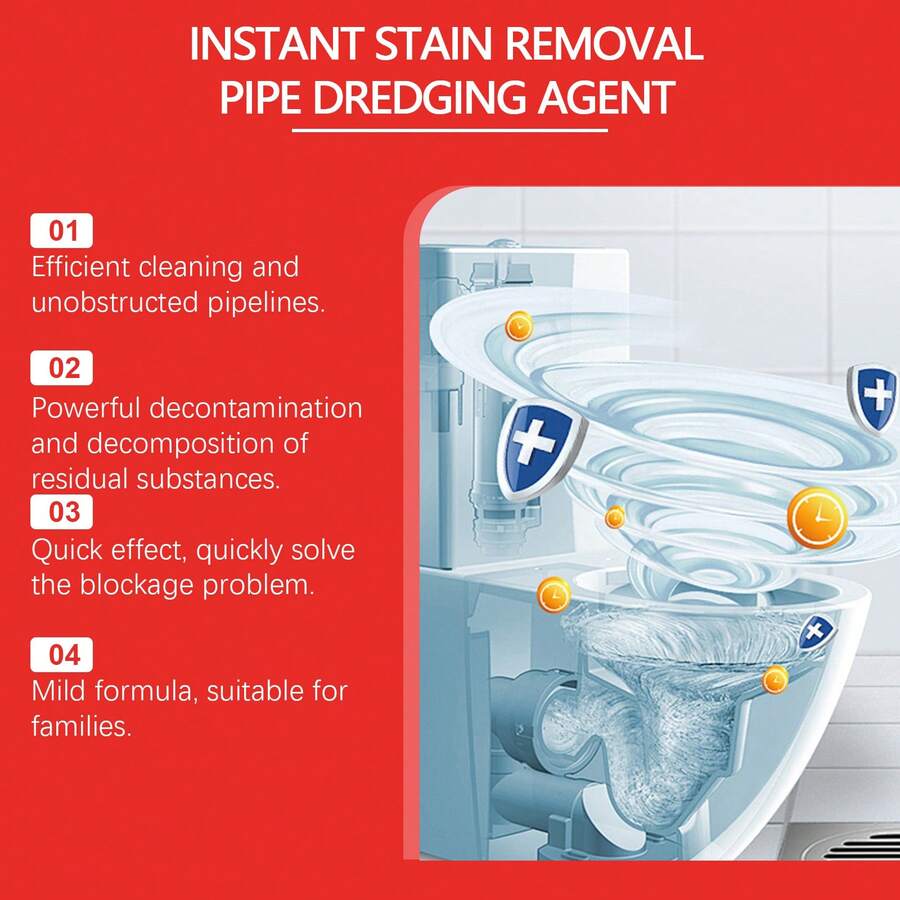 Pipe Deodorizer, Hair And Grease Clogged Drain Cleaner For Kitchen And ...