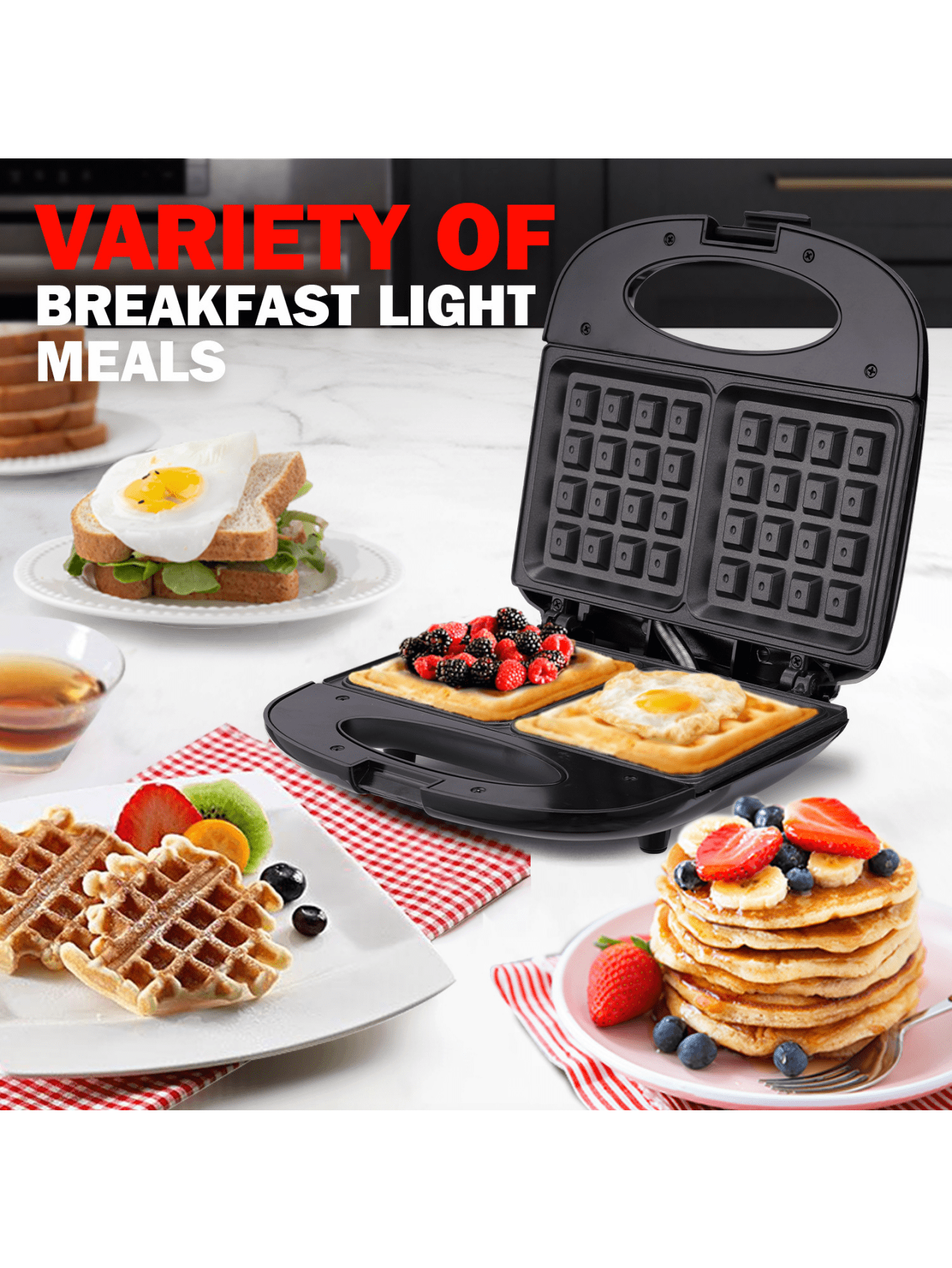 Een huishoudelijke elektrische bakpan, getimede wafelmachine ...