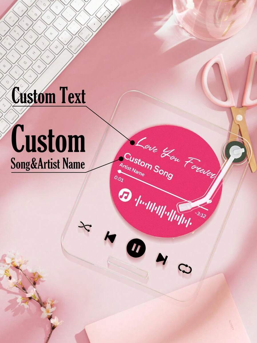 1pc Custom Music Plaque, Custom Spinning Record Plaque, Personalized ...