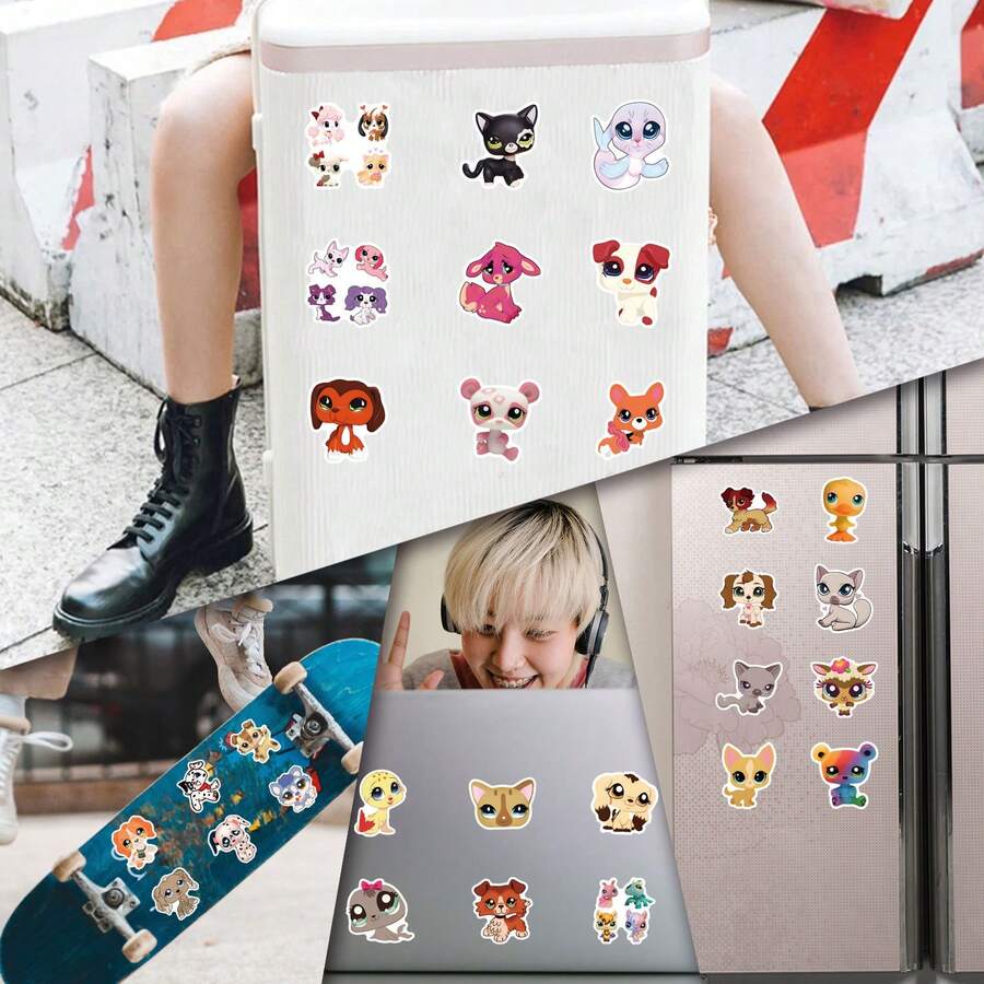 55Pcs Littlest Pet Shop Stickers Cartoon Stickers Game Stickers Cool ...