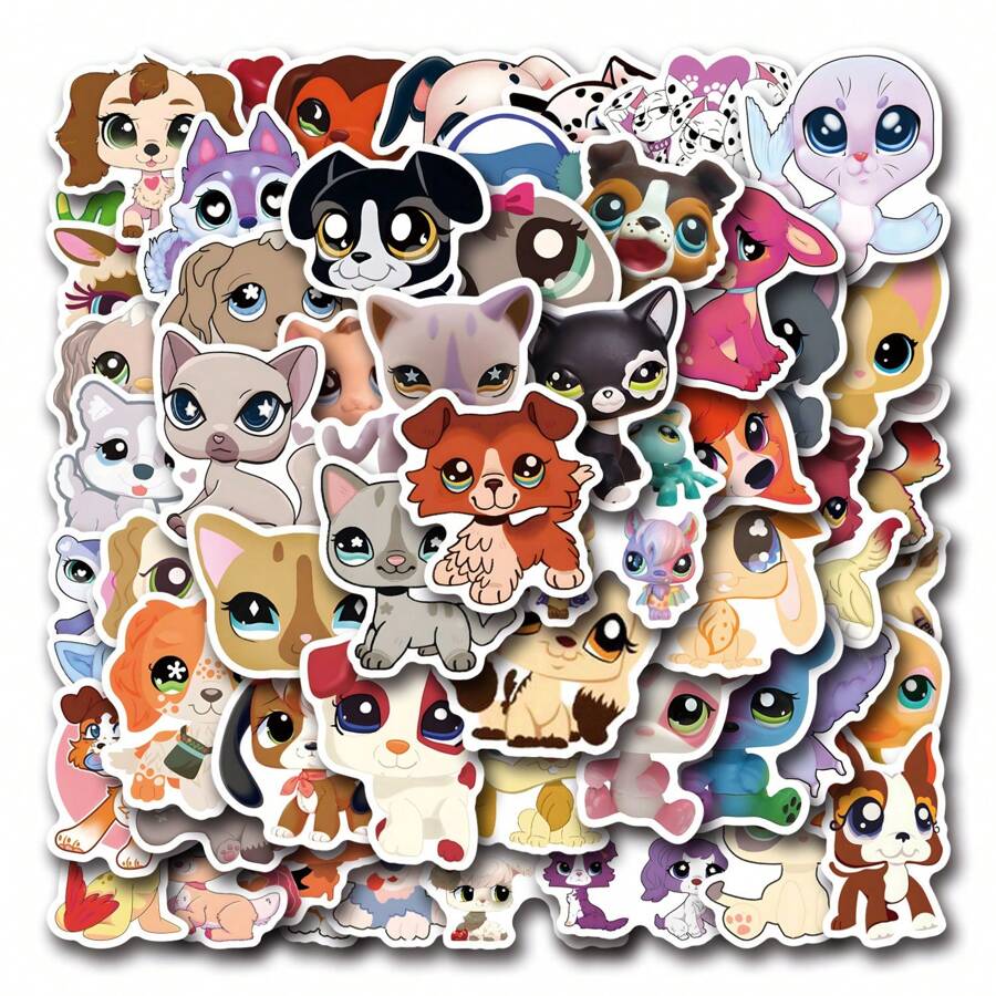 55Pcs Littlest Pet Shop Stickers Cartoon Stickers Game Stickers Cool ...