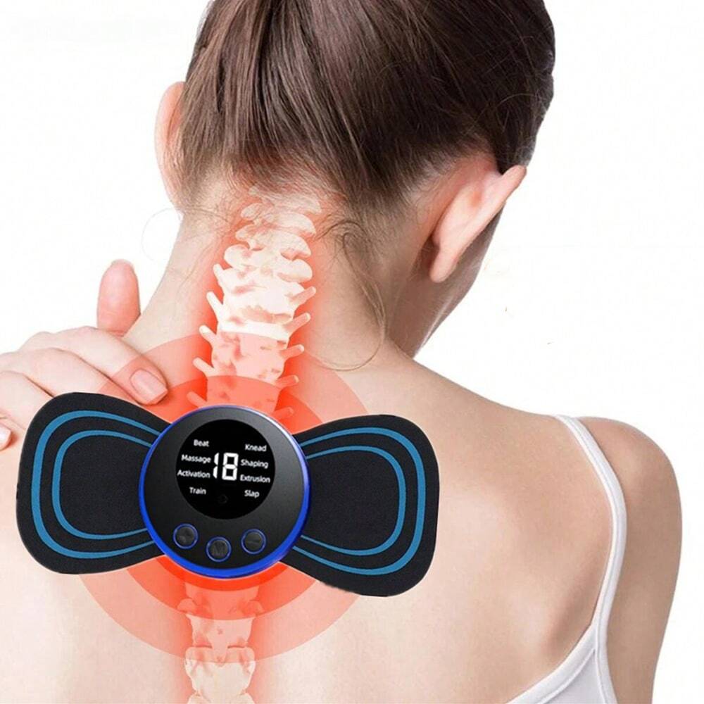 EMS Neck Massager Mini Cervical Back Muscle Relief Patch Massageador ...