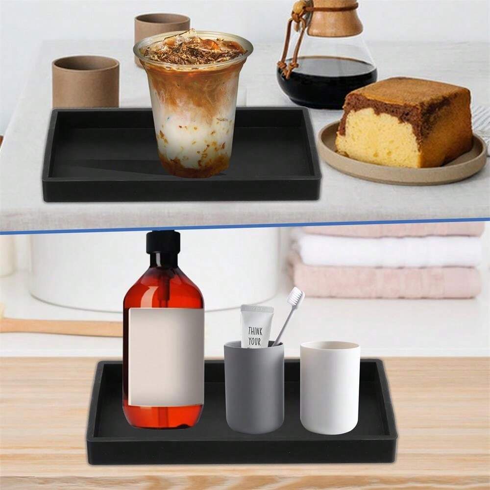 Small Silicone Bathroom Vanity Tray, Rectangular For Soap And Sponge ...