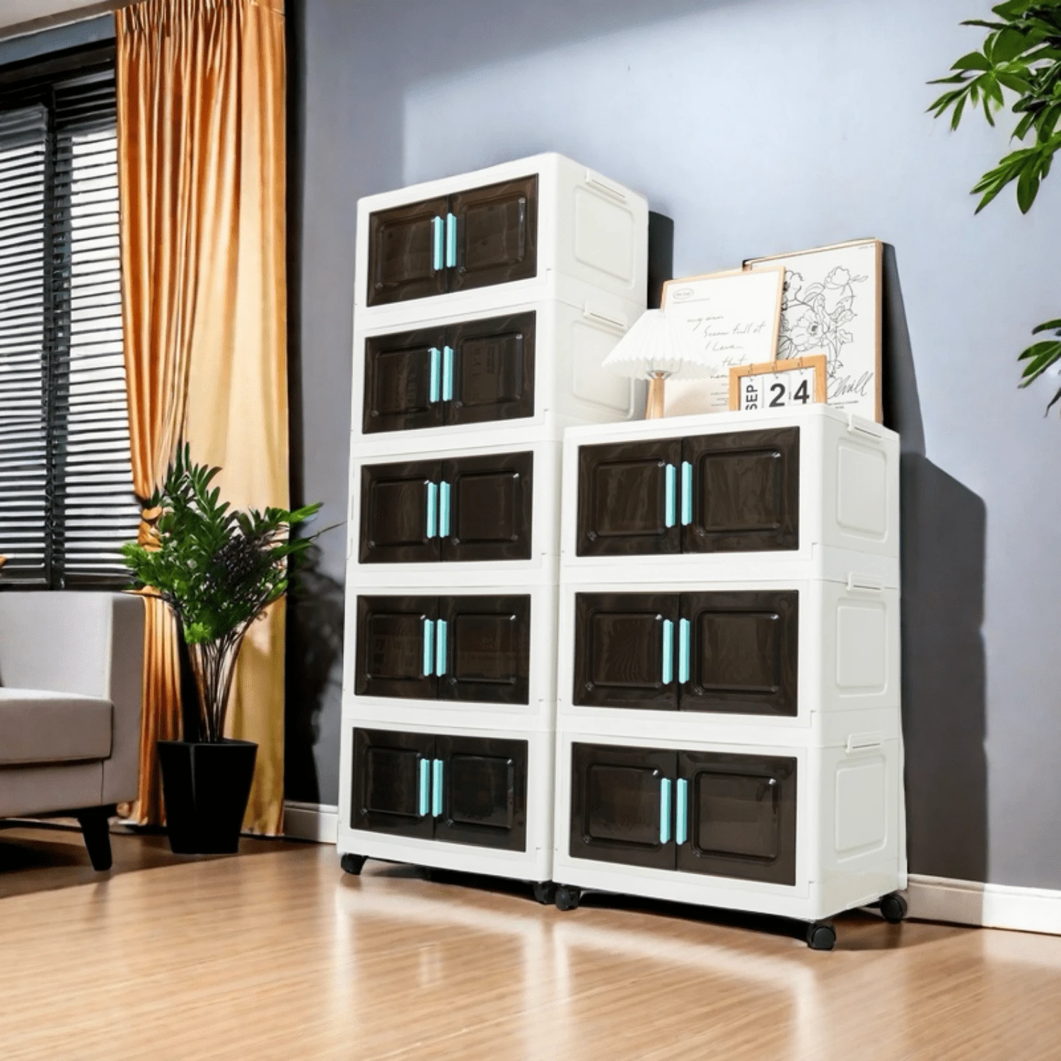 Modern And Simple 4-Layer Plastic Storage Box With Lid -24 Inch ...