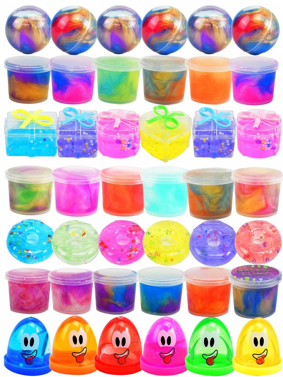 6PCS/12PCS Multicolor Crystal Mud Slime Putty,Random Slime Foam Jelly ...