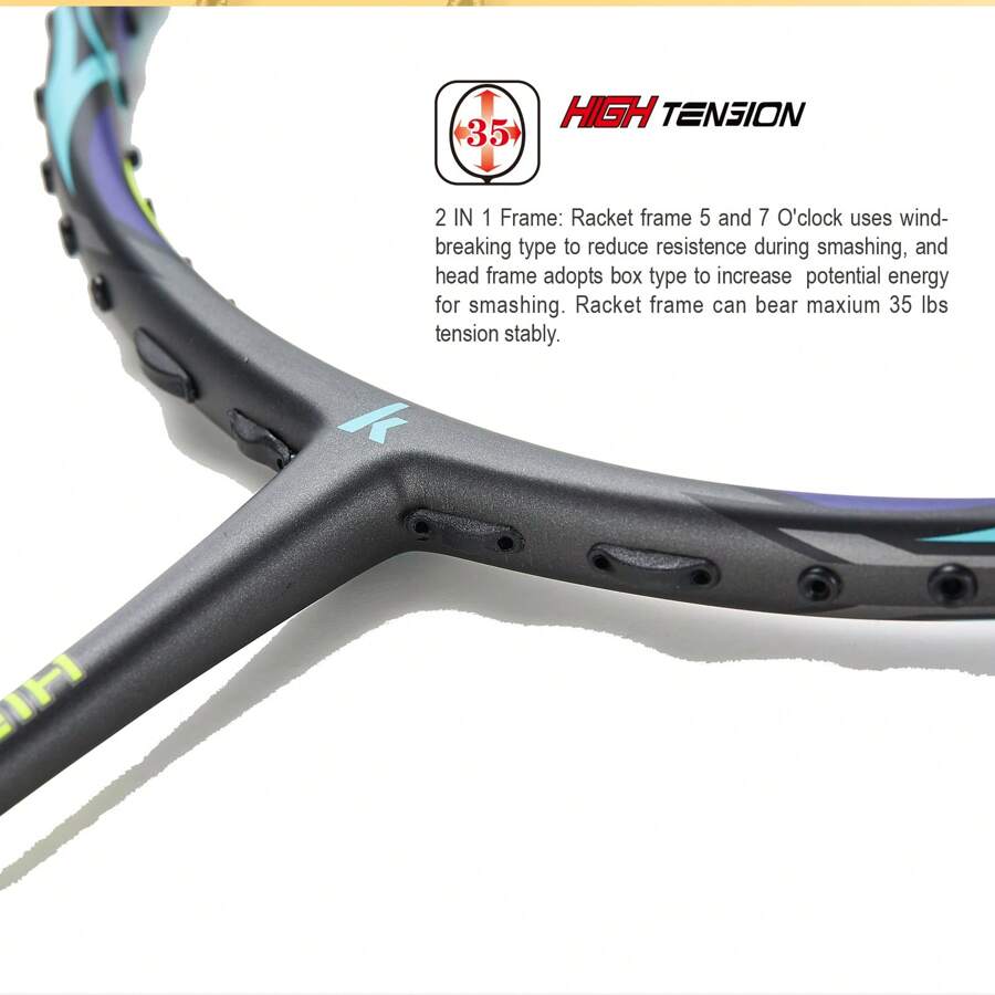 kawasaki Kawasaki G30 Badminton Racket HIGH TENSION 35LBS 100% Carbon ...