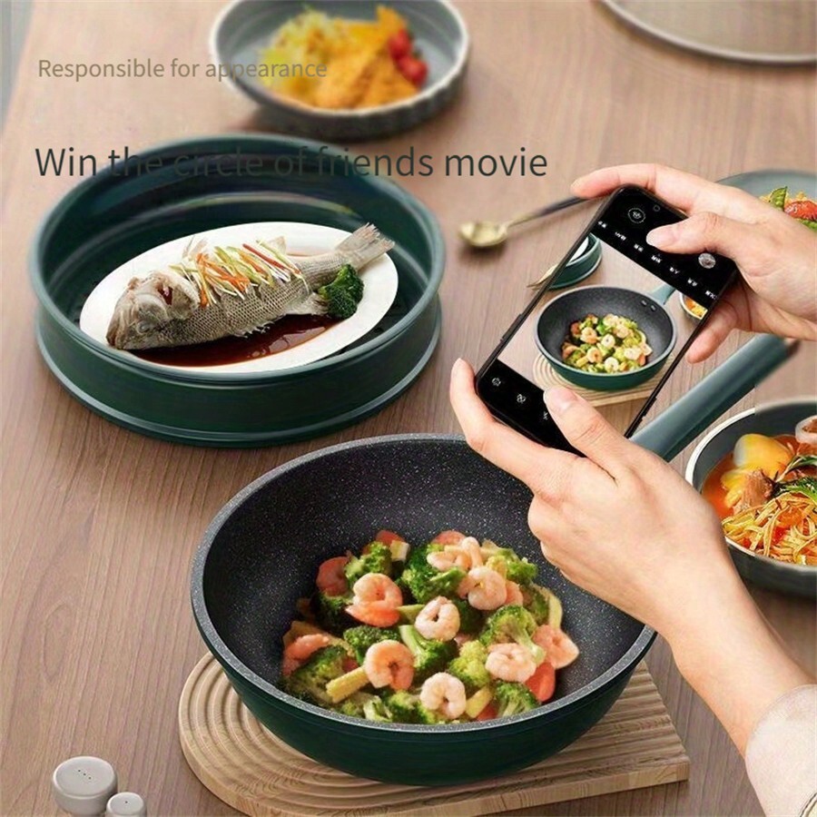 Königin Wok rot antihaftbeschichteter Dampfgartopf Pfanne Pfanne Pfanne ...