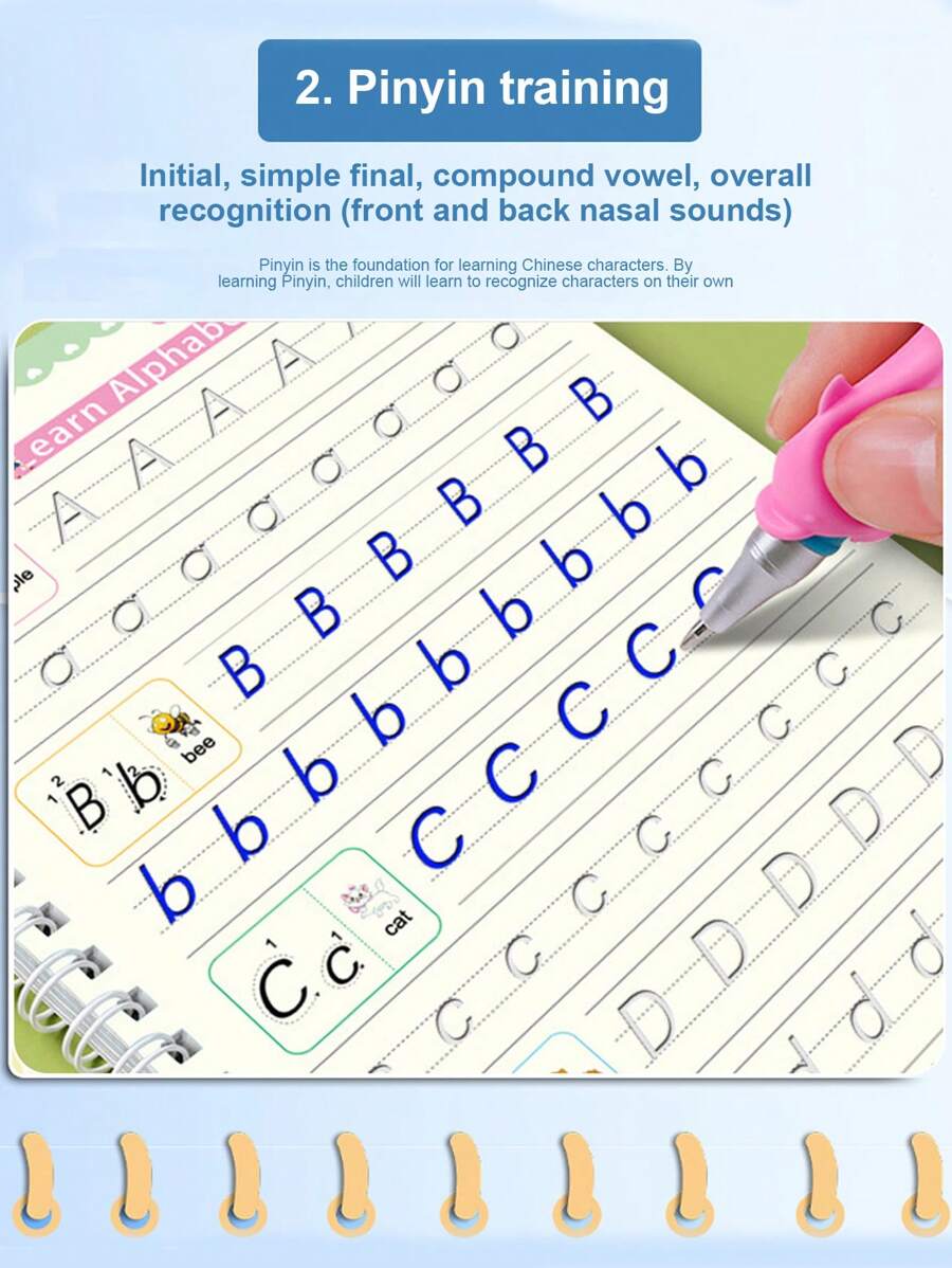 Set Of 4 Hardcover English Calligraphy Copybooks, Groove Writing ...