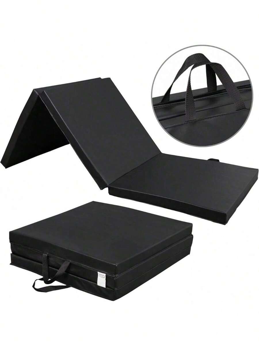 2'' Thick Tri-Fold Folding Gym Exercise Mat Extra Thick Gymnastics Mat ...