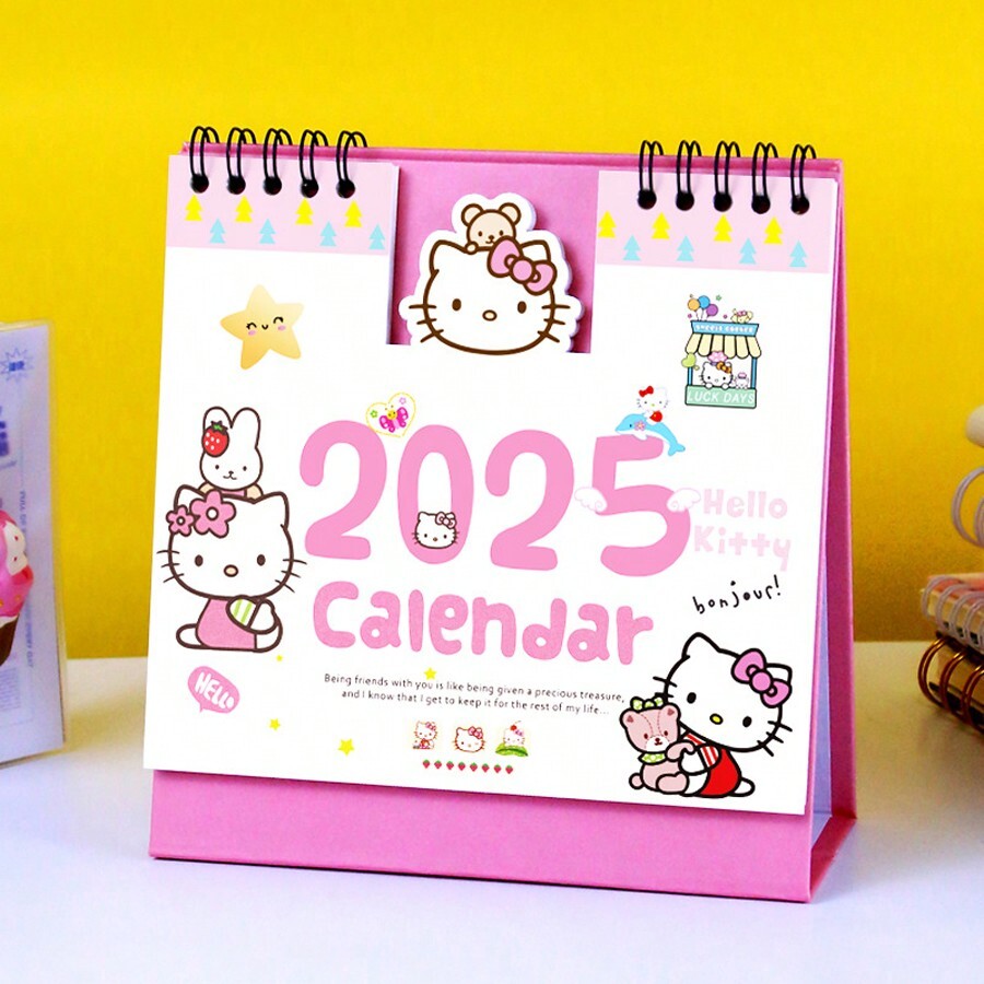Sanrio Sanrio 2025 Mini Cartoon Fun Desktop Calendar Accessories Daily ...