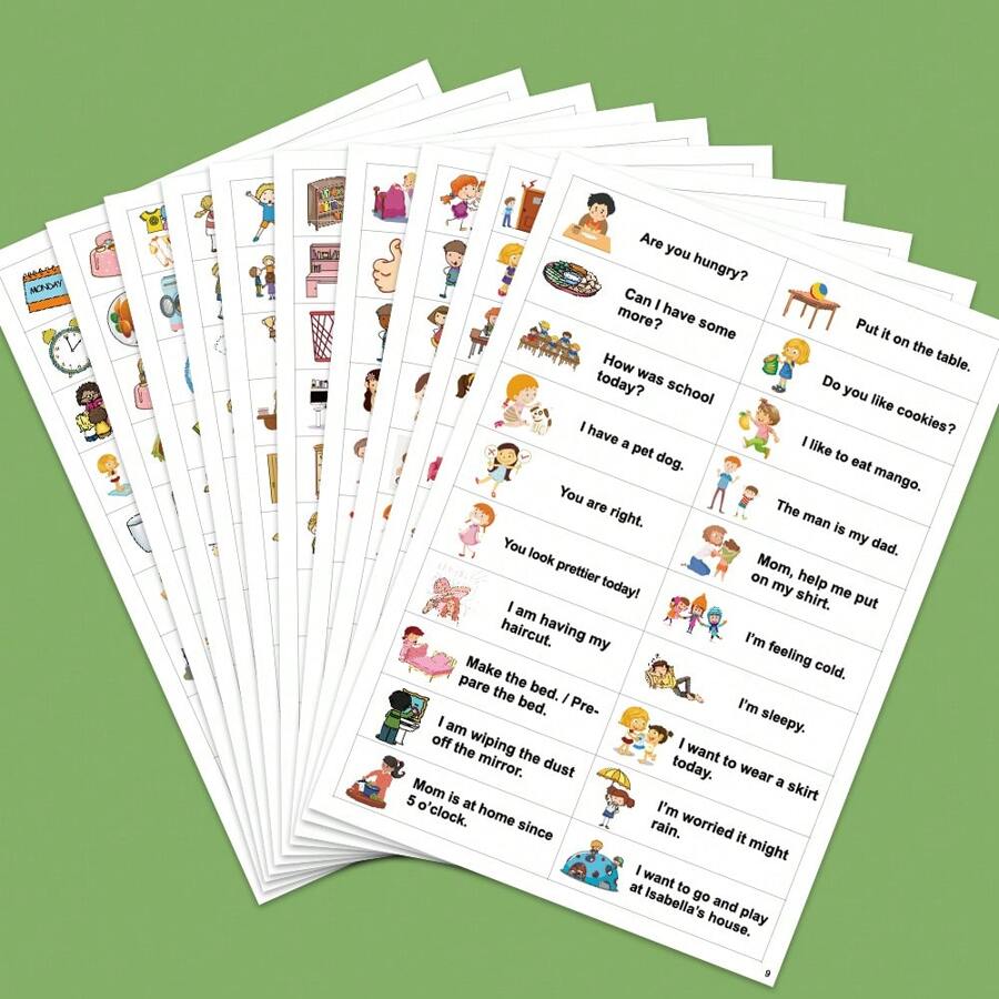 200 Family Daily Routines Sentences Stickers Common English Situational ...