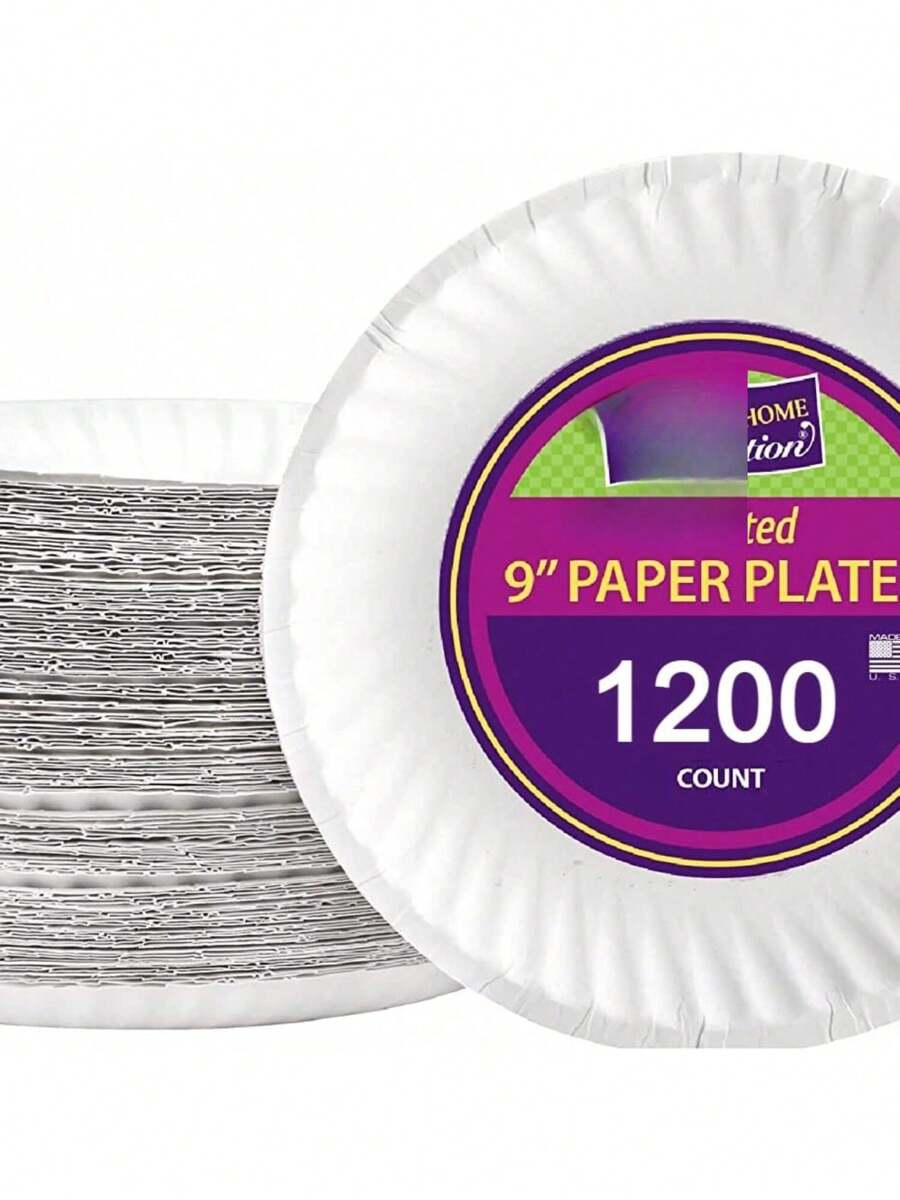 Nicole Home Collection 1200 Count Everyday Dinnerware Paper Plate, 9 ...