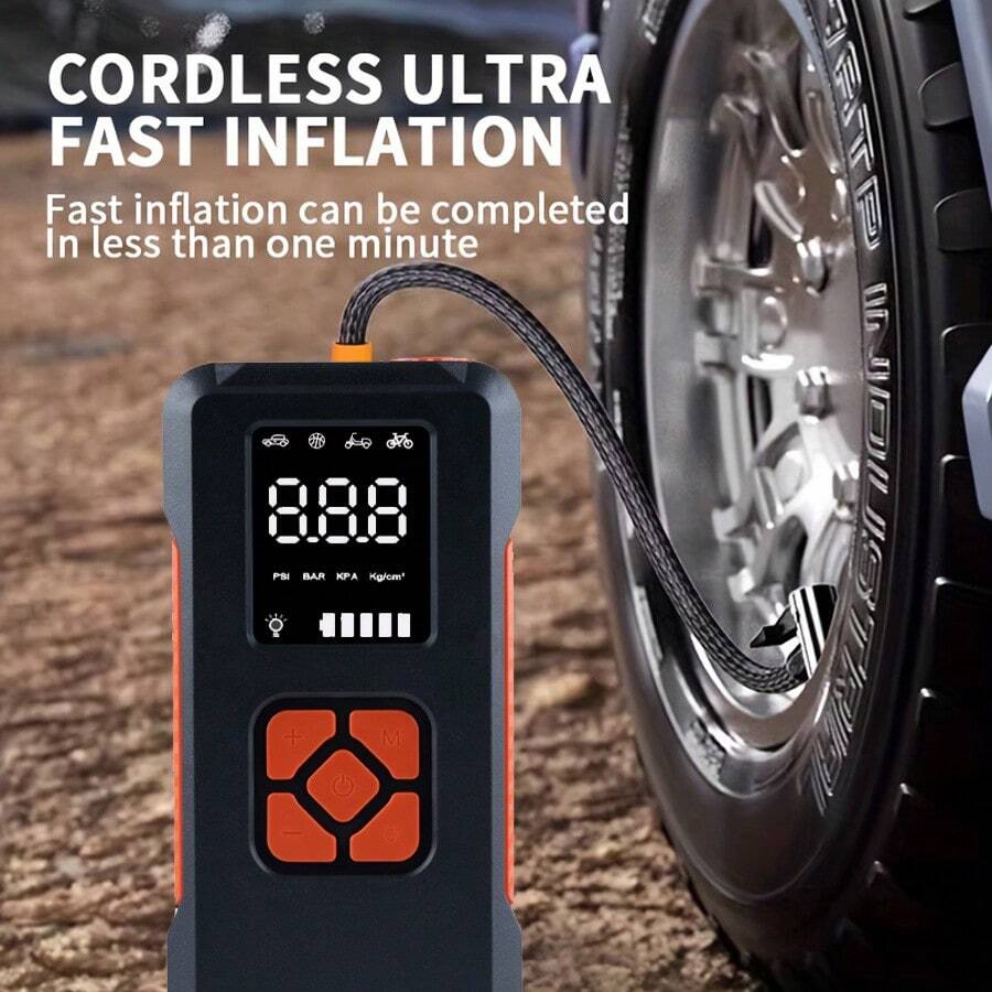 2-In-1 Car Emergency Start Power Supply, Air Pump Integrated With Power ...