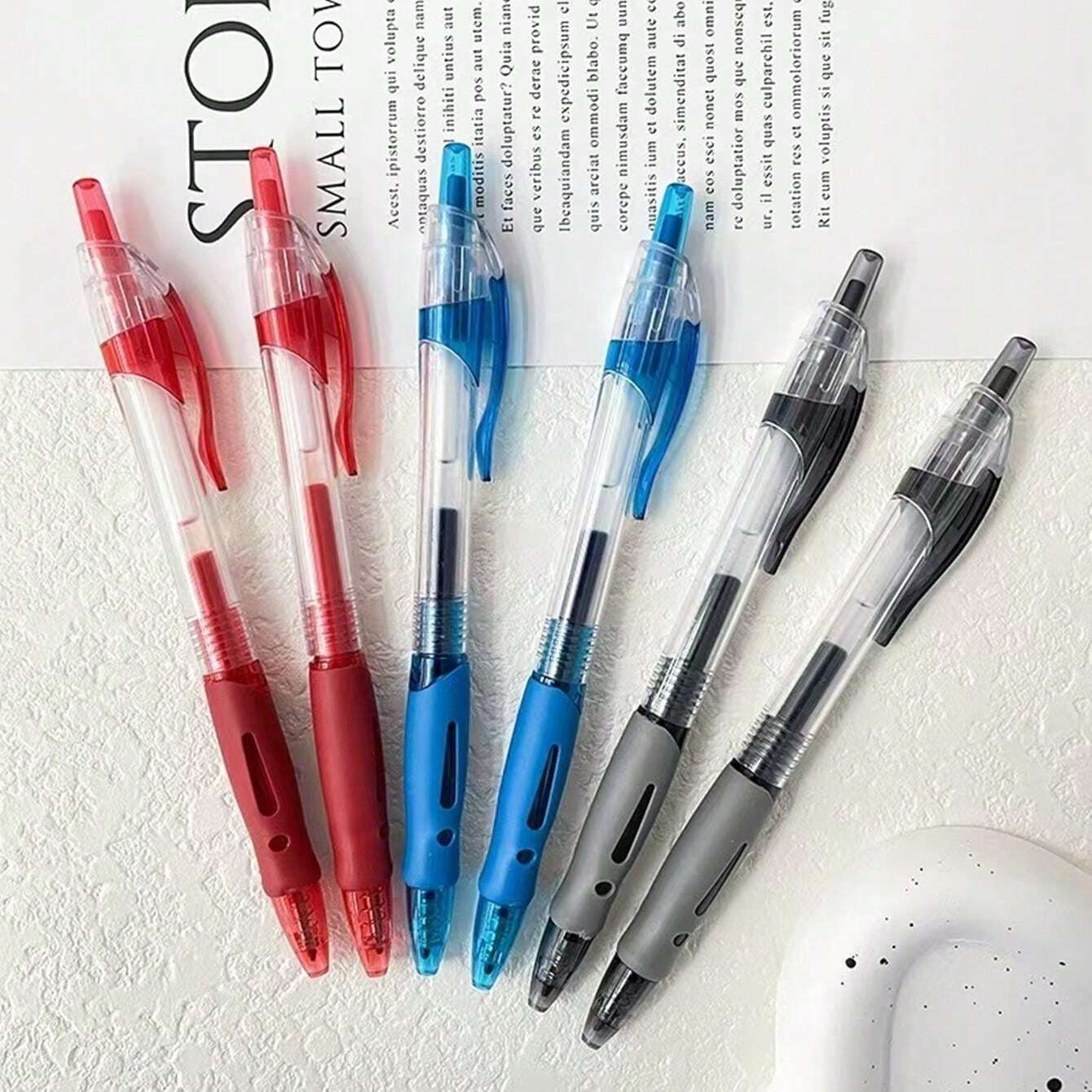 Simple Push Button Ballpoint Pen, 0.5mm Tip Water-Based Ink Pen For ...