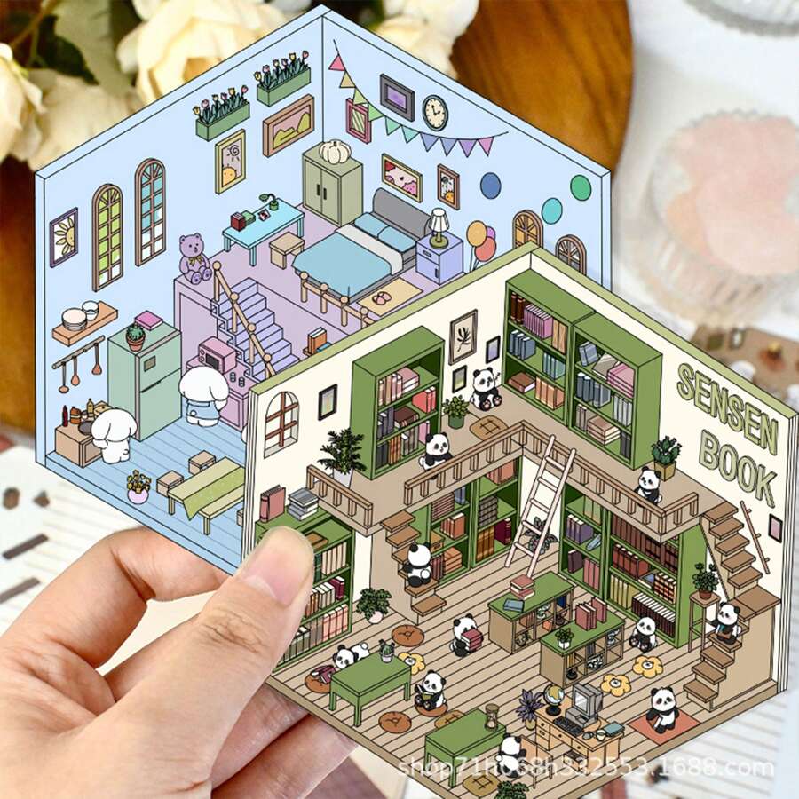 A Complete Set Of 3D Miniature Scene Stickers For Nature & Wilderness ...