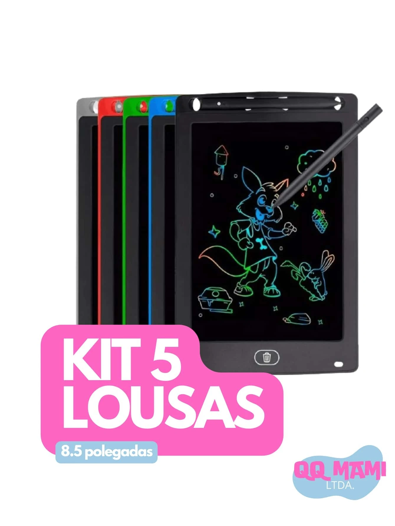 Kit Of 5 Magic Digital Children's Slates Assorted Colors LCD For ...