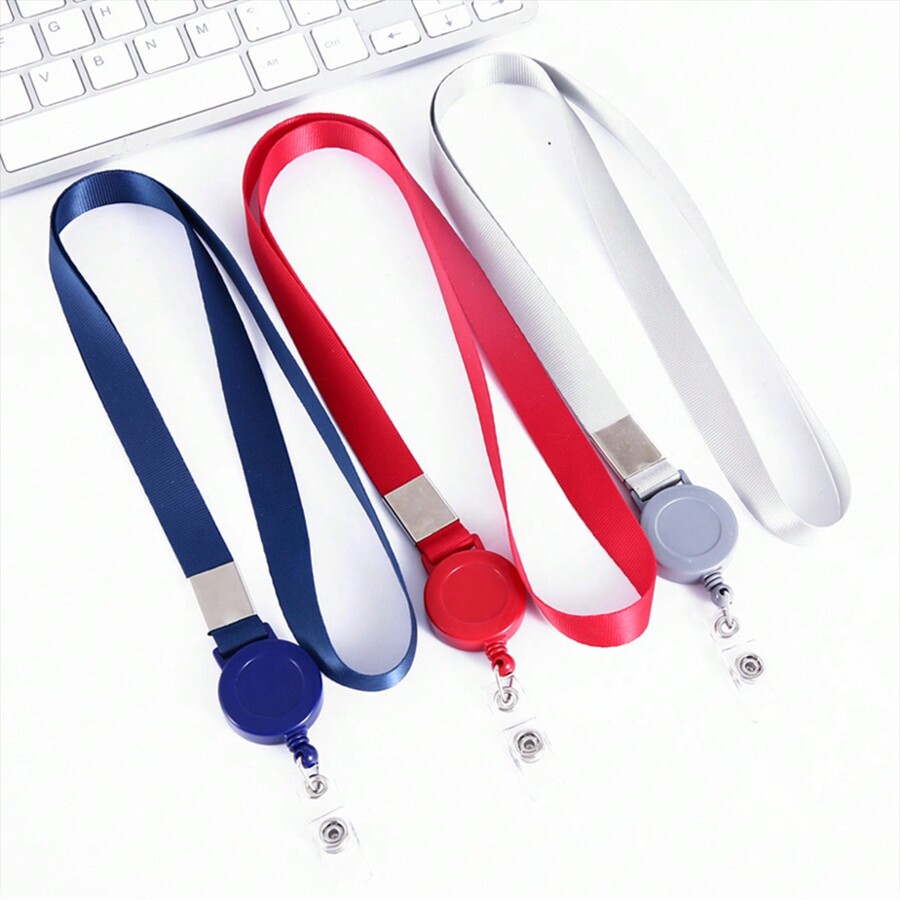 5 Chest Card Easy To Pull Buckle Telescopic Card Rope Worker's License ...