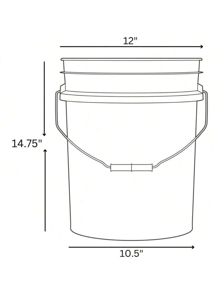 5 Gallon Plastic Bucket Pail With Blue Screw On Lid(Pack Of 3) Made In ...