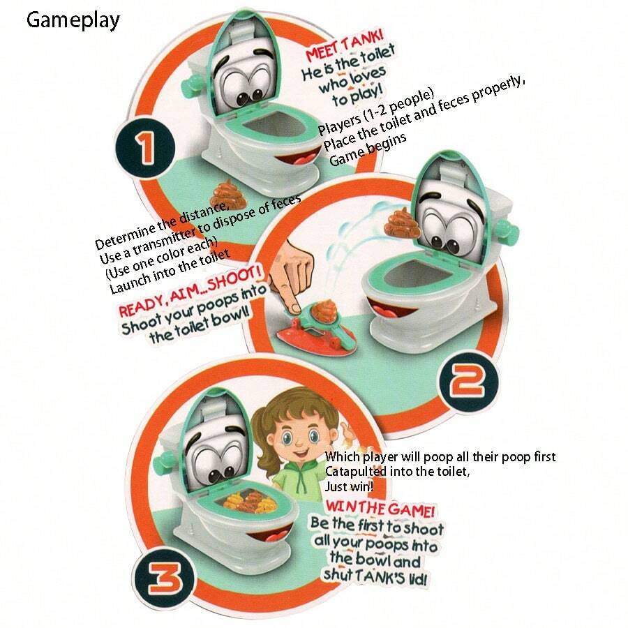 Trick Launching Toilet Game, Prank Launching Poop Toy, Interactive ...