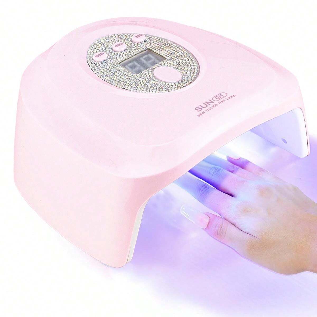 UV LED Nail Lamp: Ultraviolet Gel Nails, Professional Pink Diamond Nail ...